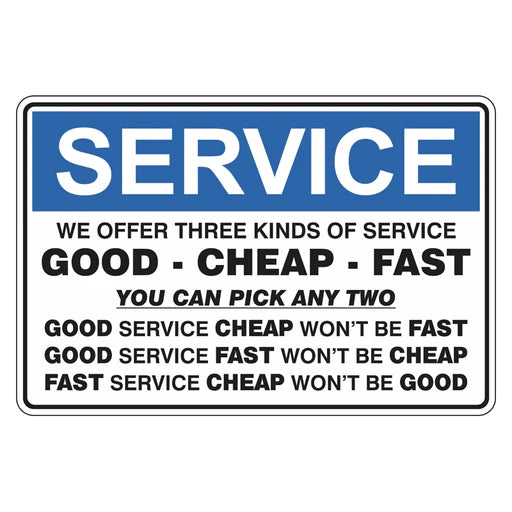 Fun Sign - Service We Offer Three Kinds Of Service – Premium Nameplates