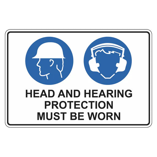Mandatory Sign - Head And Hearing Protection Must Be Worn – Premium ...