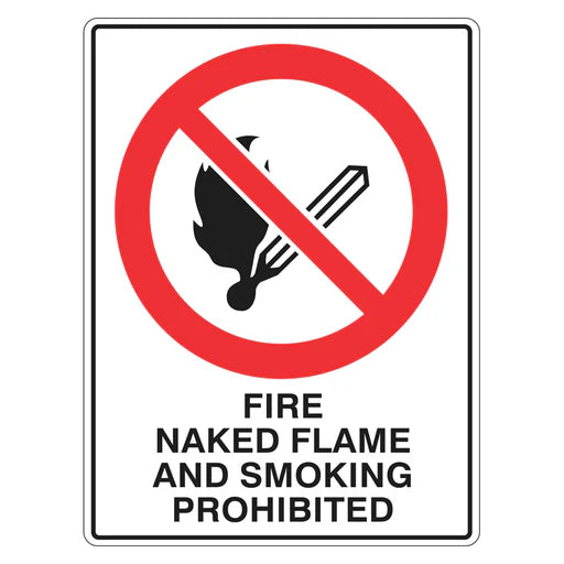Prohibition Sign - Fire Naked Flame And Smoking Prohibited – Premium ...
