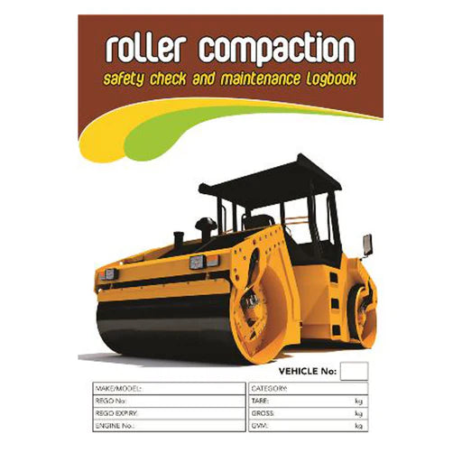 Roller Compaction Safety Check & Maintenance Log Book – Premium Nameplates