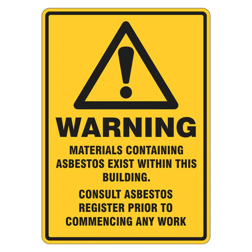 Warning Sign - Materials Containing Asbestos Exist Within This Buildin ...
